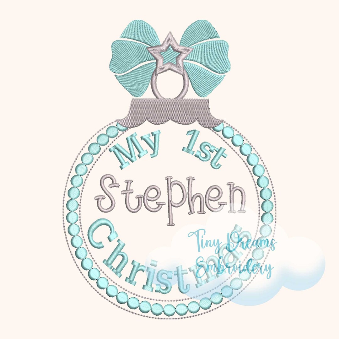 First Christmas Ornament Embroidery Design: Custom Monogram (digital ...