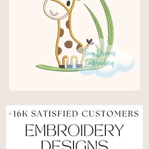 Baby Giraffe Digital Machine Embroidery Design Baby Animal Design ...