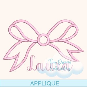Coquette Bow Applique: Monogram Embroidery Design (digital Download) - Etsy