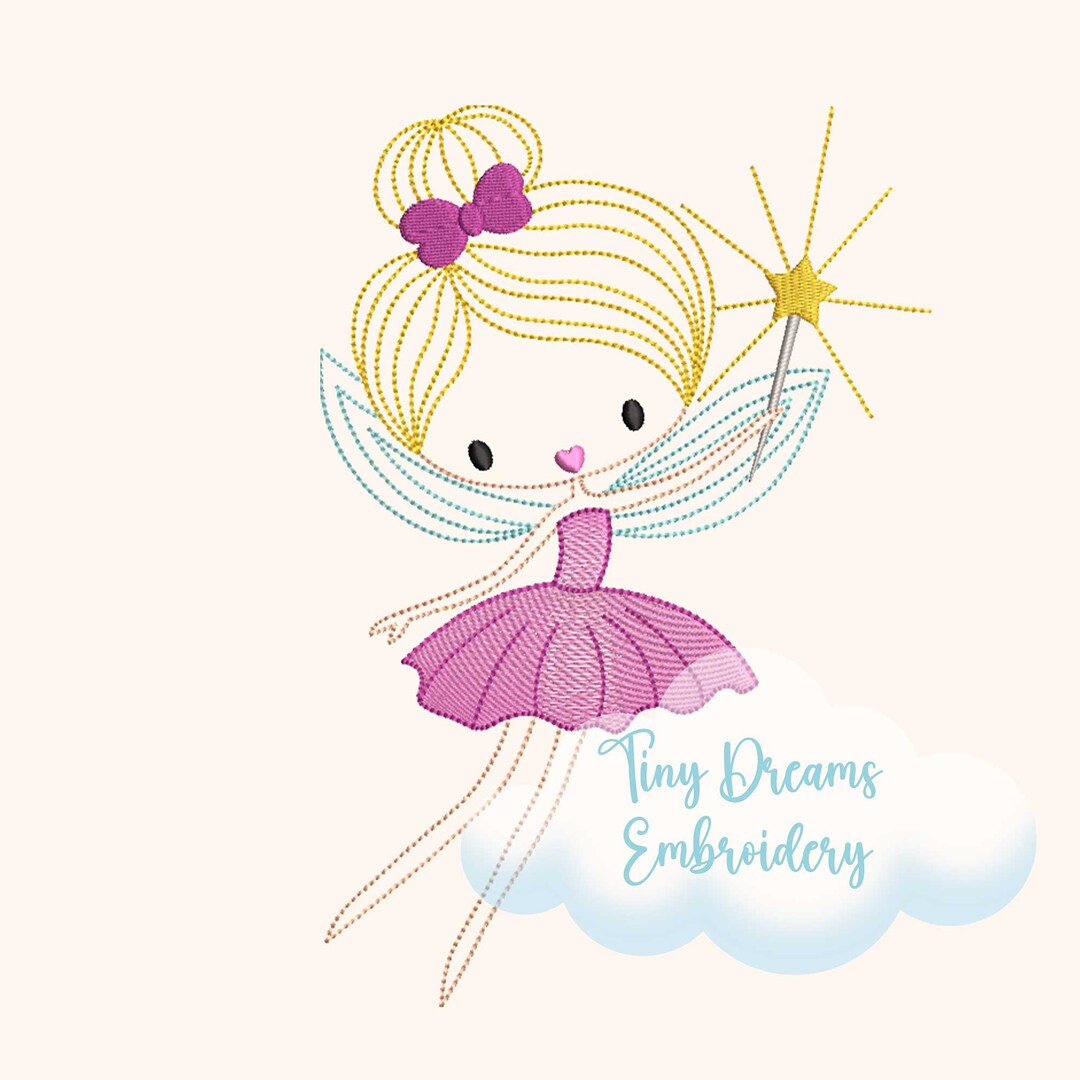 Fairy Princess Digital Machine Embroidery Design Fairytale Embroidery ...
