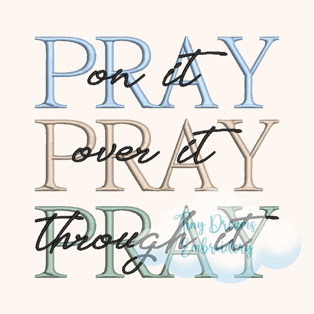Pray Digital Machine Embroidery Design Prayer Design Embroidery ...
