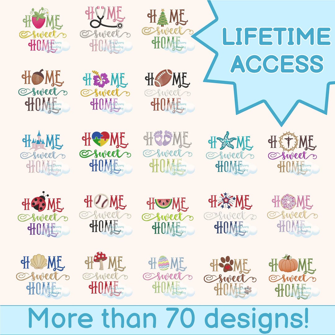 Home Sweet Home Embroidery Design Bundle Design Home Christmas ...