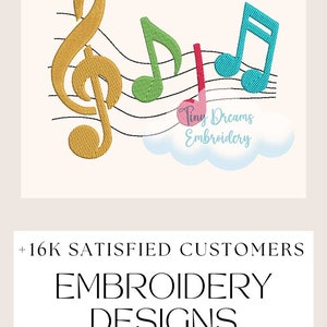 Music Digital Machine Embroidery Design Musical Note Design Embroidery ...