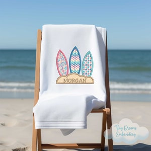 Surf Applique Digital Machine Embroidery Design Monogram Sandy Beach ...