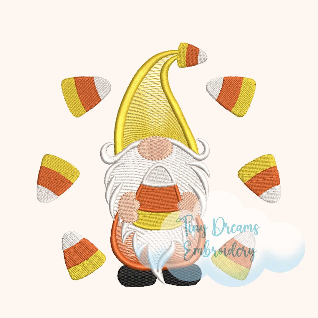 Gnome Digital Machine Embroidery Design Halloween Embroidery Design Sweet Candy Corn Embroidery ...