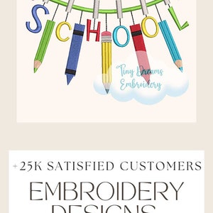 Back School Digital Machine Embroidery Design First Day School Garland ...