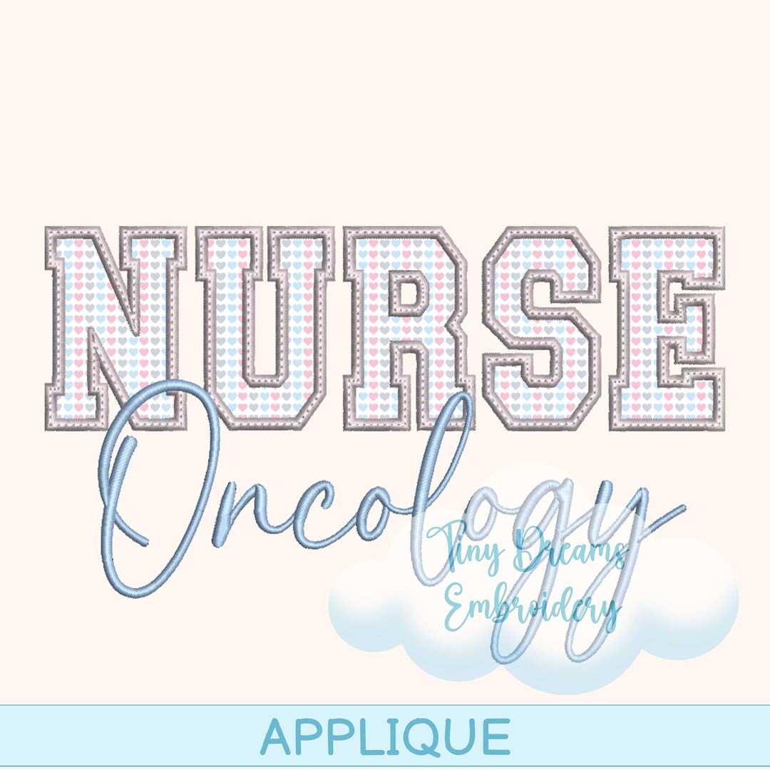 Oncology Nurse Digital Machine Embroidery Design Applique Hospital ...