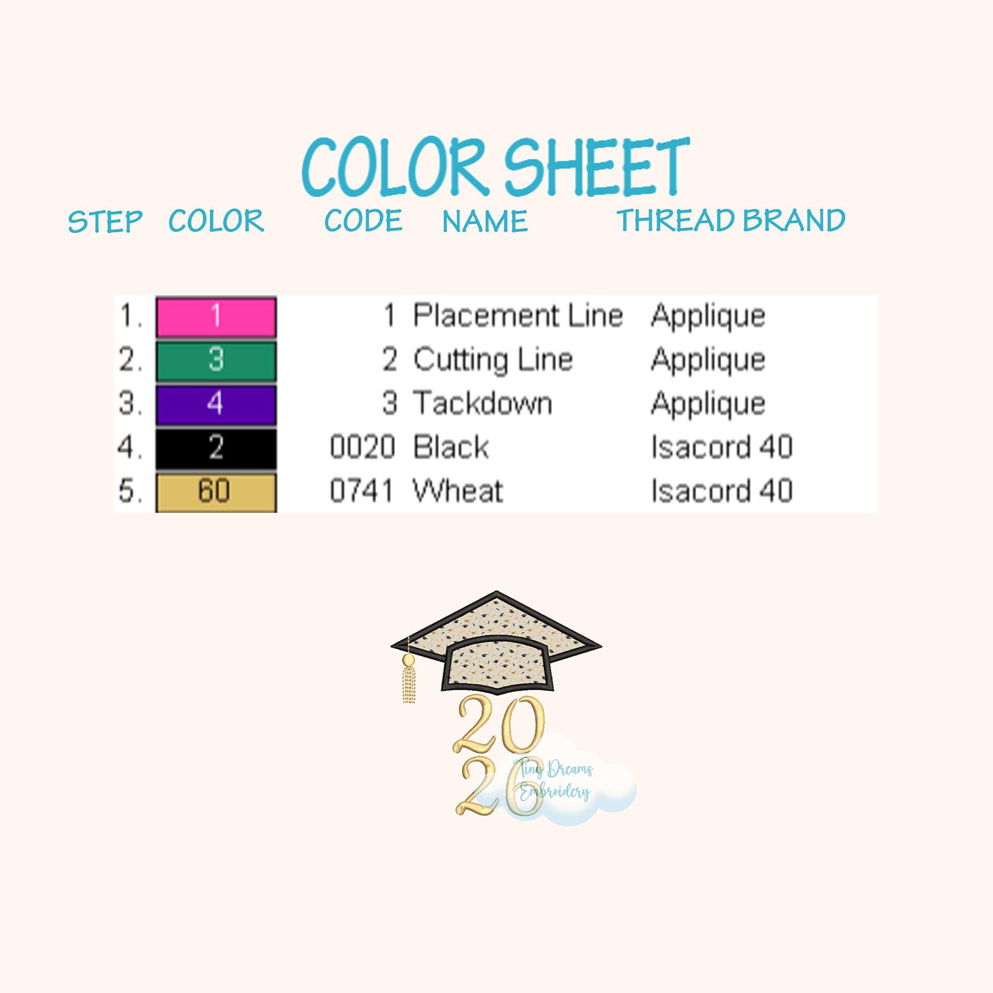 2026 Graduation Cap Applique Embroidery Design: Machine Embroidery ...