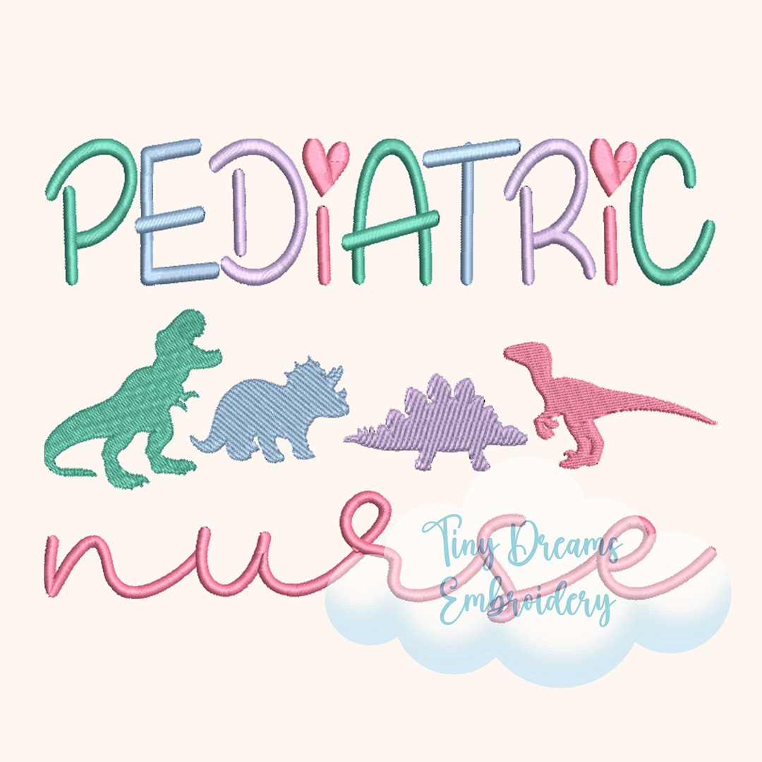 Pediatric Nurse Digital Machine Embroidery Design Nurse Medical ...