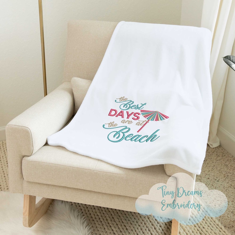 Beach Embroidery Design: Summer Ocean Scene (digital Download) - Etsy