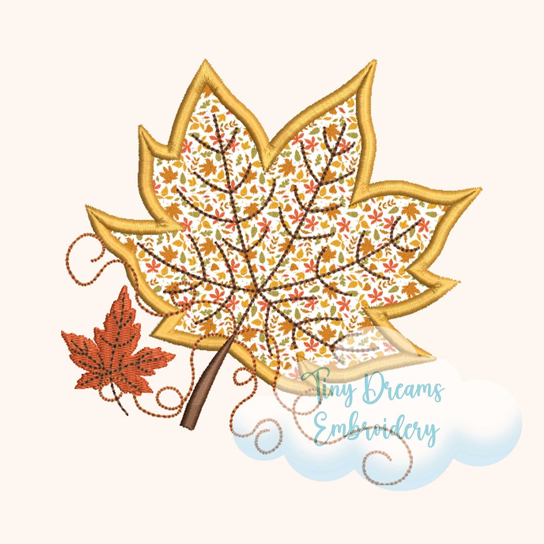 Leaf Applique Digital Machine Embroidery Design Autumn Fall Applique ...