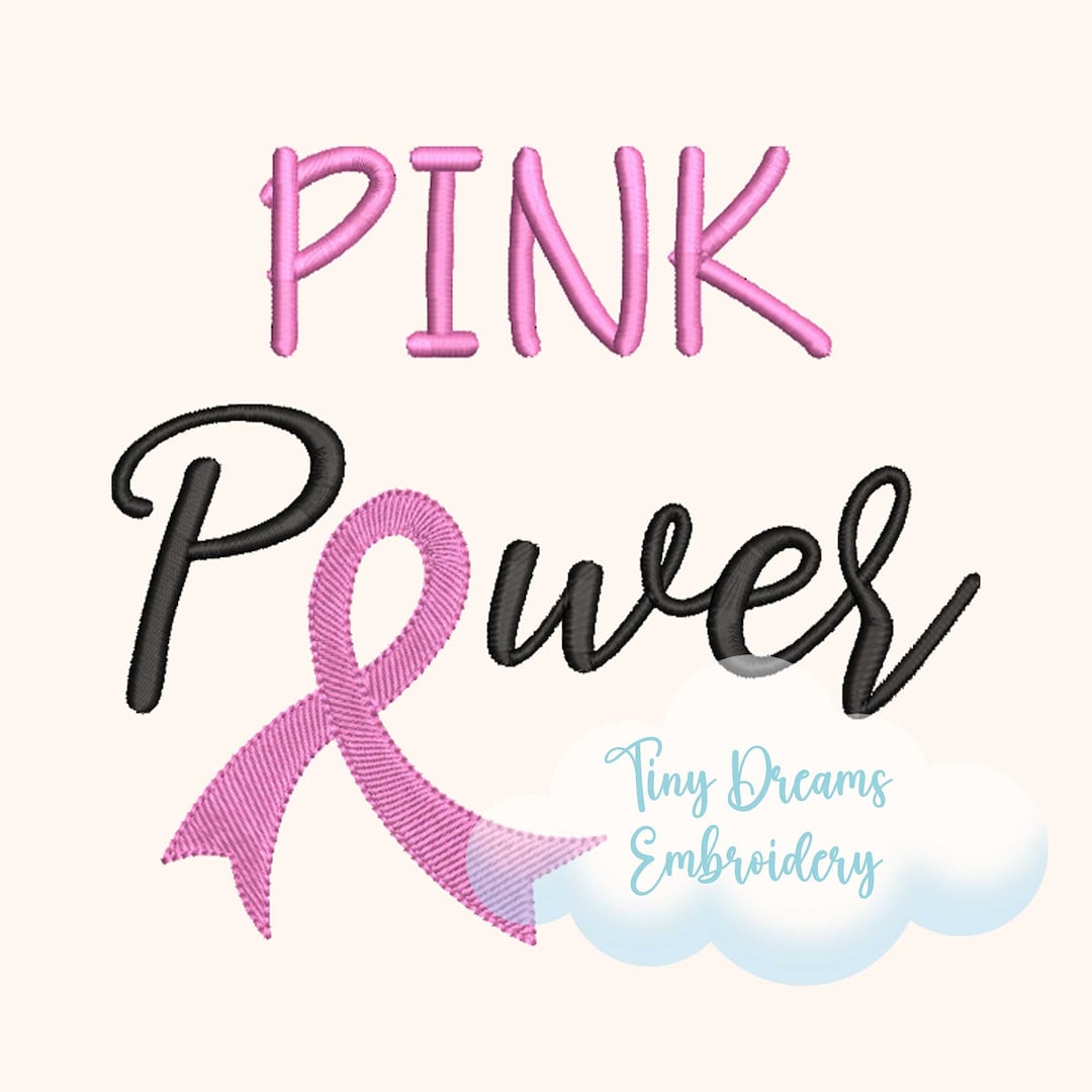 Pink Power Digital Machine Embroidery Design Breast Cancer Embroidery ...