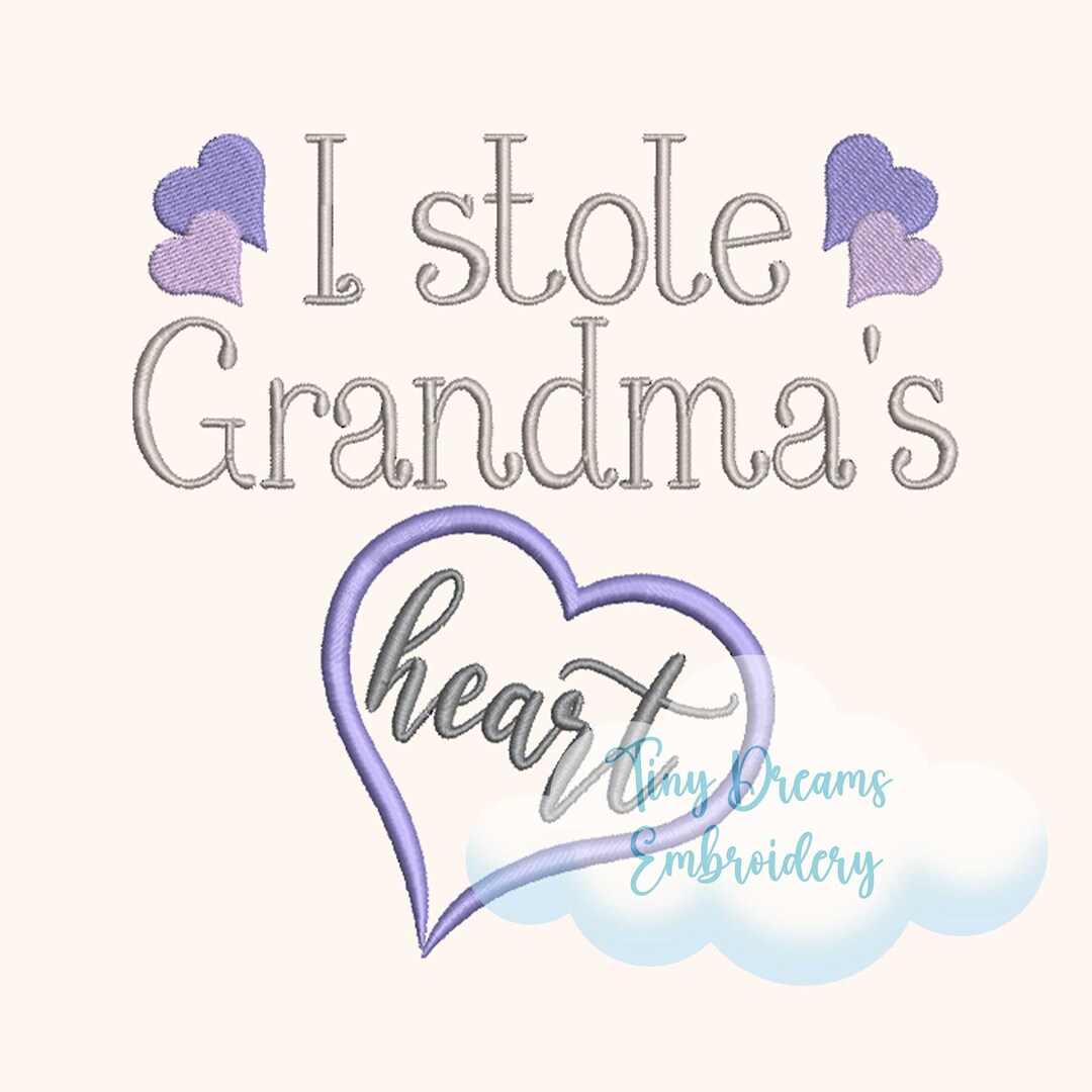 Grandma Heart Digital Machine Embroidery Design Grandmother Embroidery ...