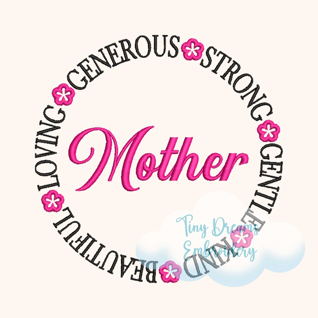 Mother Digital Machine Embroidery Design Generous Strong Design ...