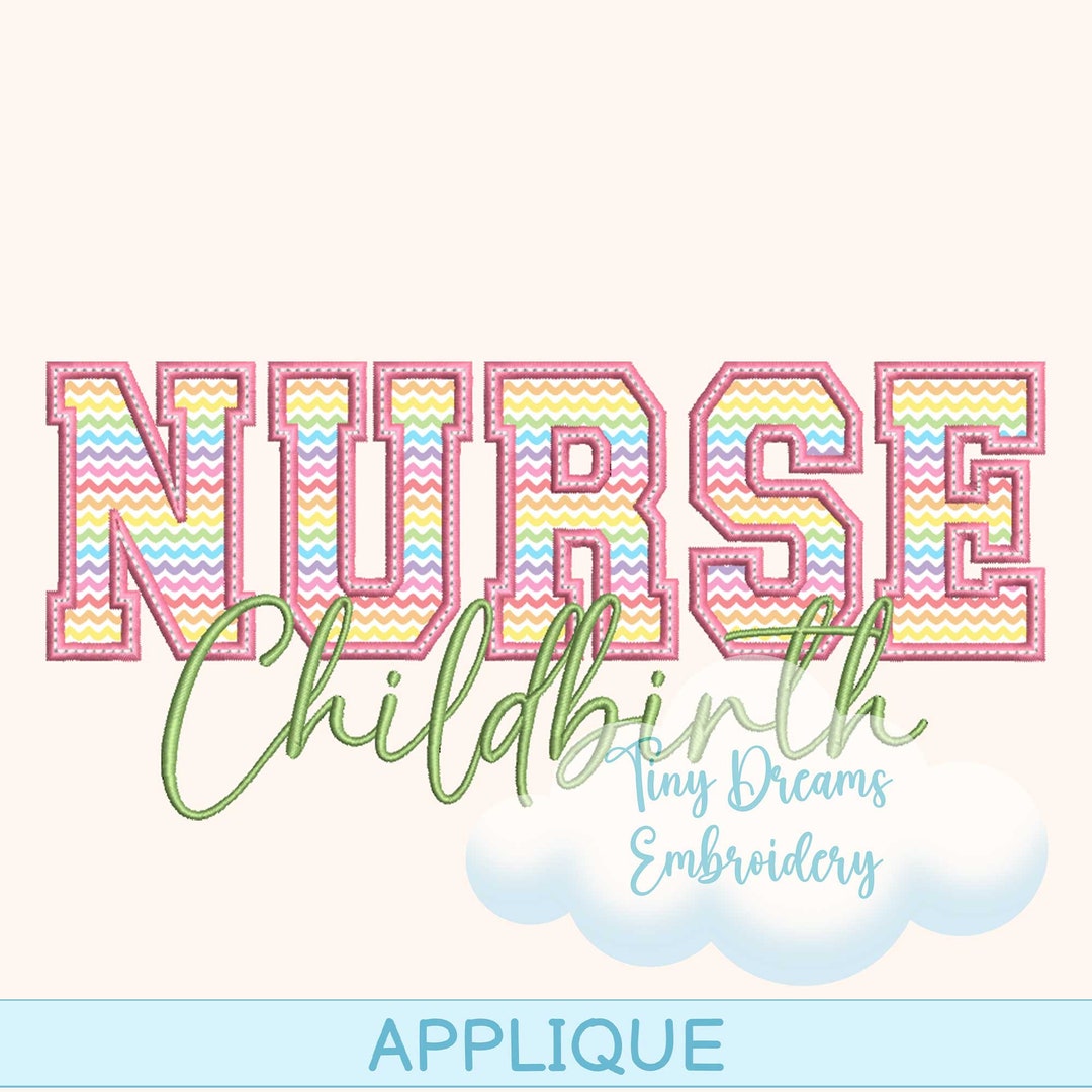 Labor Nurse Appliqué Embroidery Design: Newborn Baby Stitch (digital ...