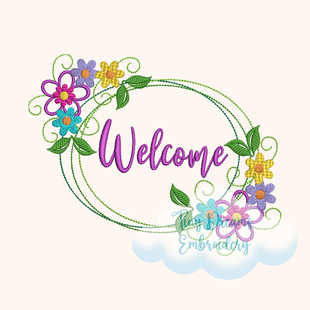 Welcome Digital Machine Embroidery Design Floral Circle Design ...