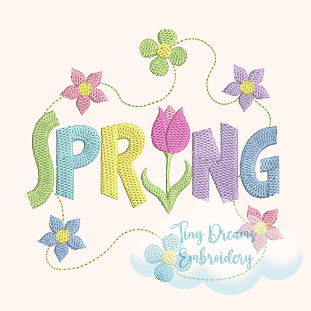 Floral Spring Tulip Machine Embroidery Design (digital Download) - Etsy