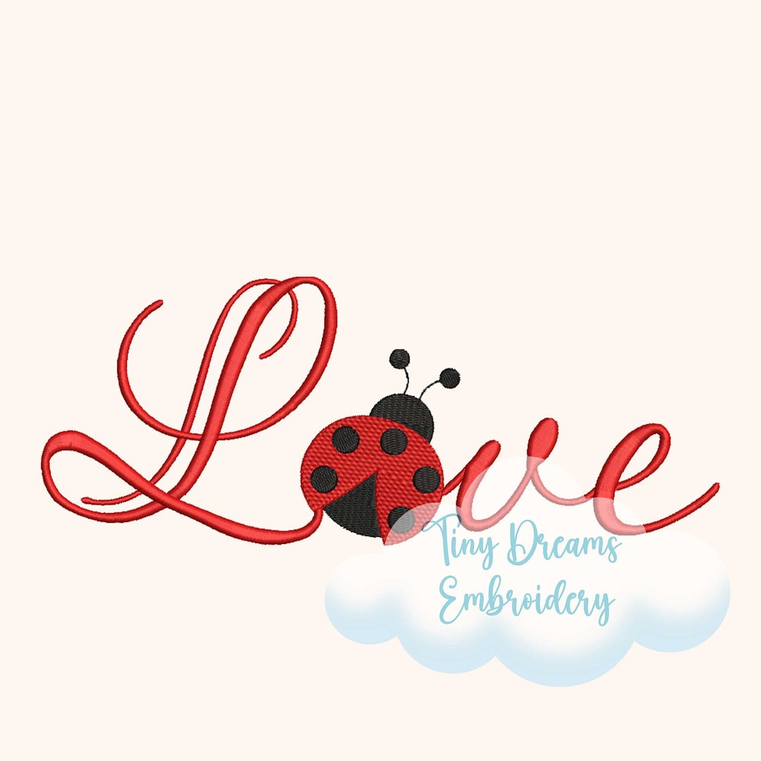 Love Ladybug Digital Machine Embroidery Design Valentine Design ...