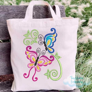 Butterfly Digital Machine Embroidery Design Swirl Floral Embroidery ...