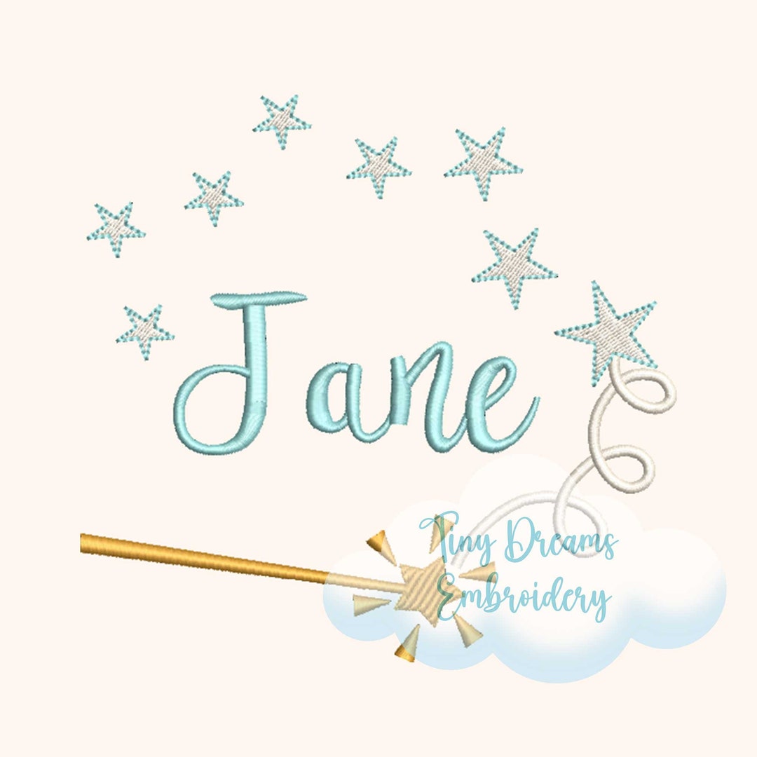 Magic Wand Digital Machine Embroidery Design Fairytale Monogram ...