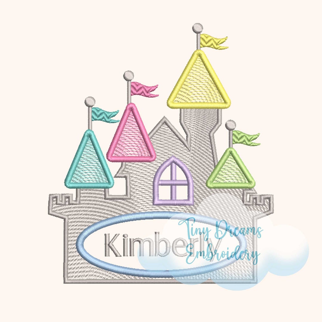 Castle Digital Machine Embroidery Design Princess Girl Design ...