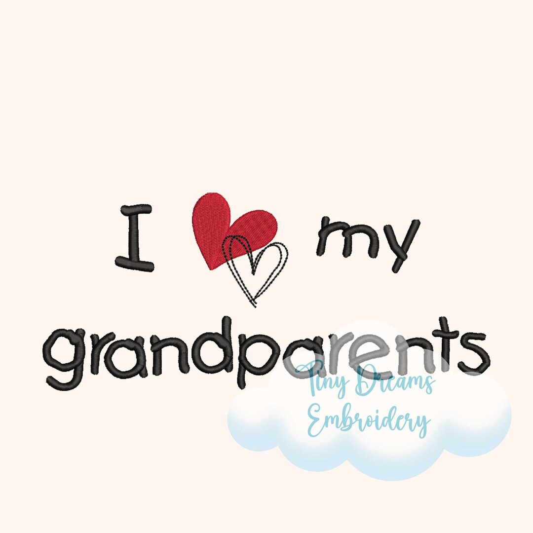 Love Grandparents Embroidery Design: Heart Valentine (digital Machine ...