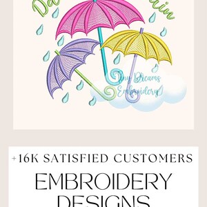 Umbrella Digital Machine Embroidery Design Rain Embroidery Design Dance ...
