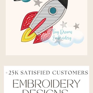 Rocket Digital Machine Embroidery Design Applique Star Embroidery ...