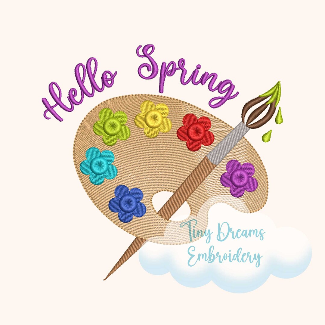 Hello Spring Digital Machine Embroidery Design Color Palette Embroidery ...
