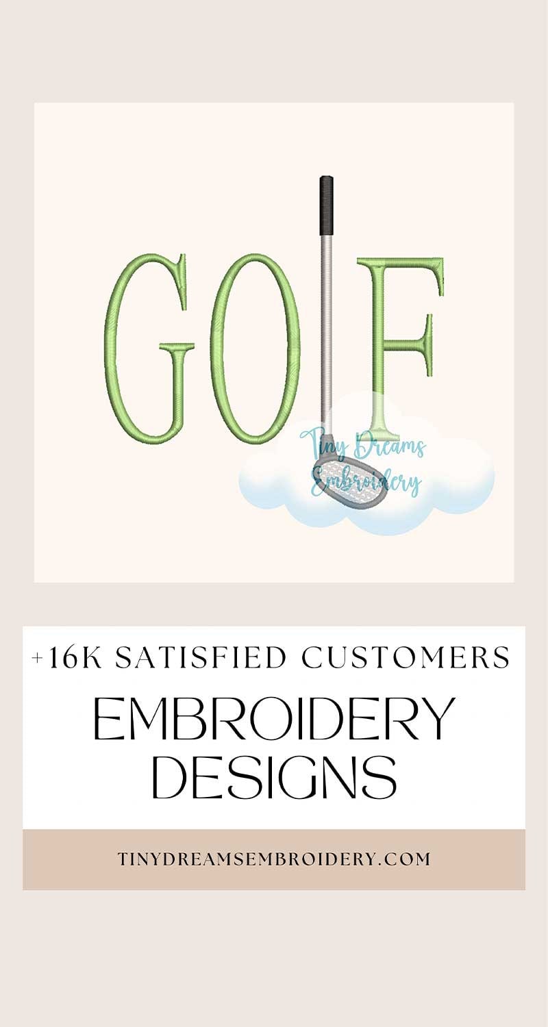 Golf Embroidery Design: Sports Motif (digital Download) - Etsy