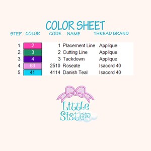 Little Sister Digital Machine Embroidery Design Applique Bow Coquette ...