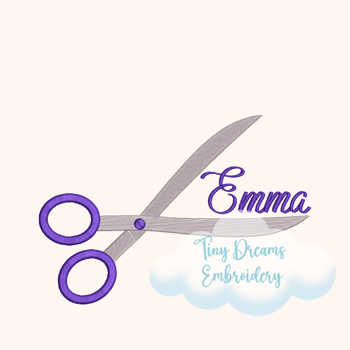 Scissors Embroidery Design: Custom Monogram, Sewing Craft (digital ...