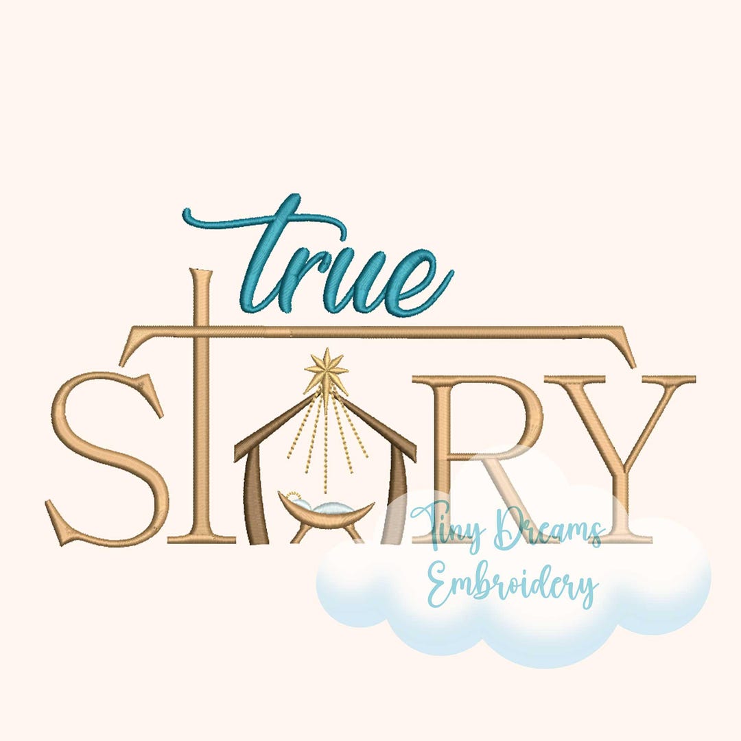 True Story Manger Digital Machine Embroidery Design Nativity Embroidery ...