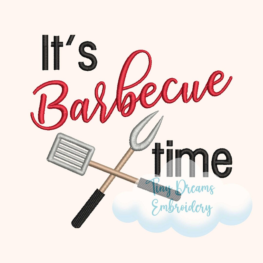 Barbecue Time Digital Machine Embroidery Design Grill Man Design ...