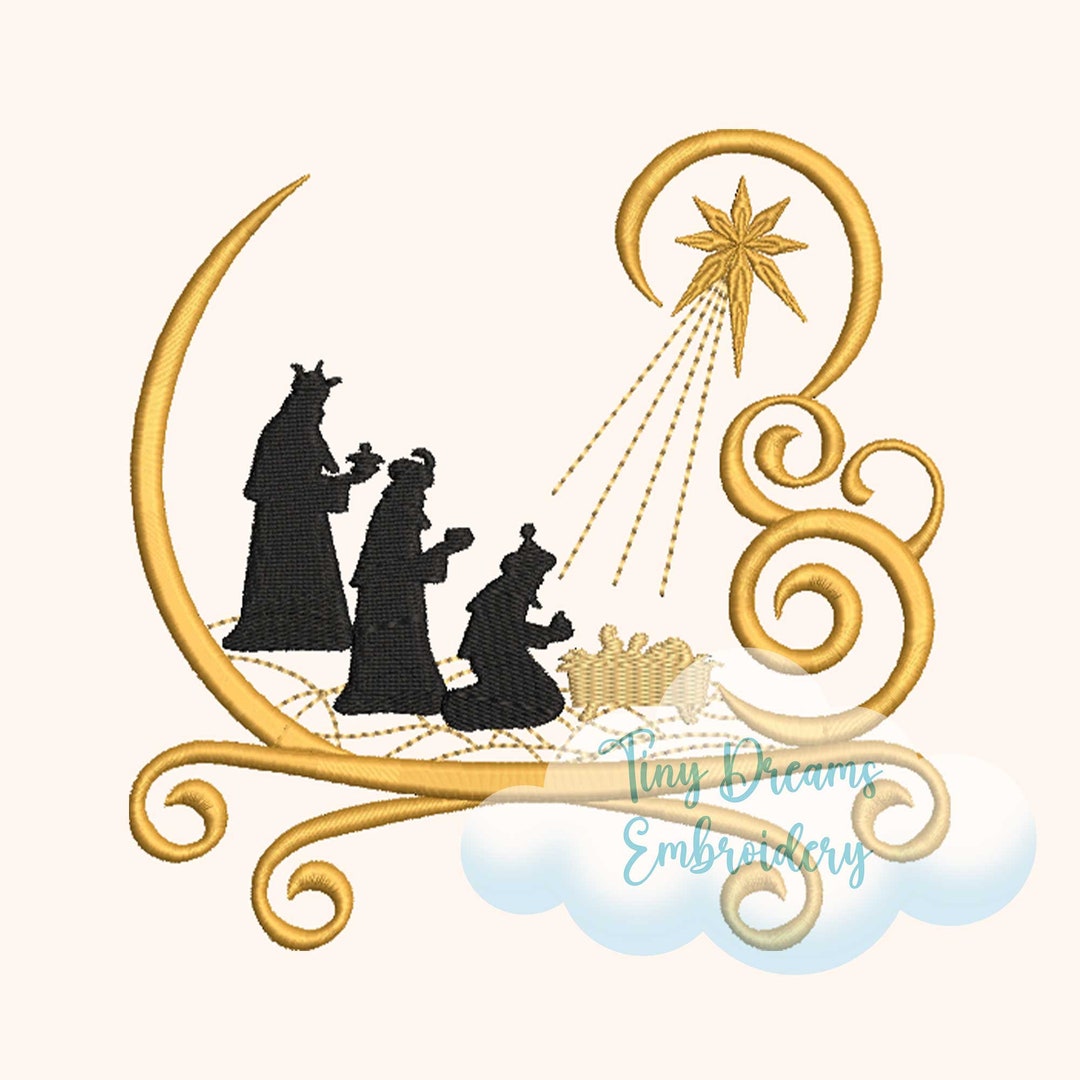 Three King Adore Digital Machine Embroidery Design Three Wise Men ...