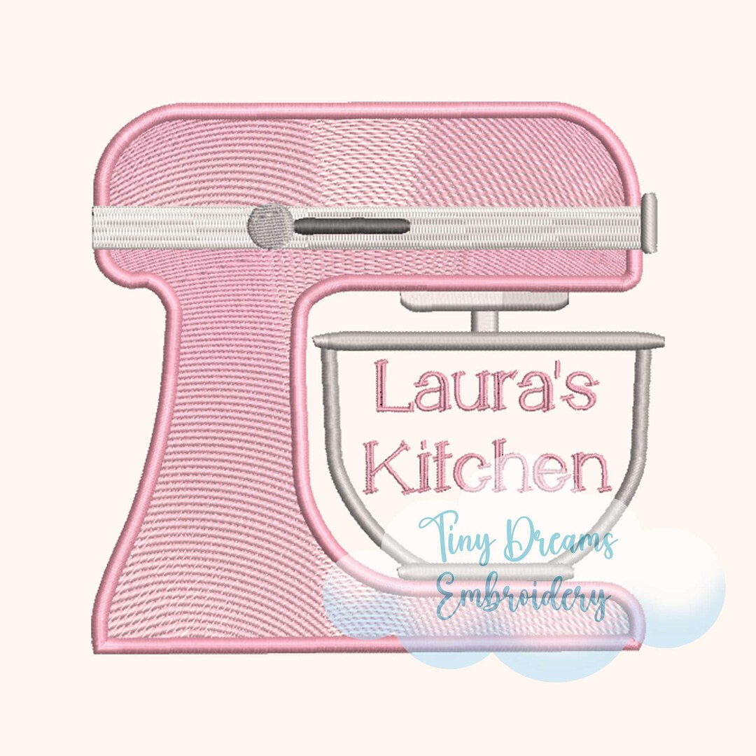 Stand Mixer Embroidery Design: Custom Kitchen Monogram (digital ...
