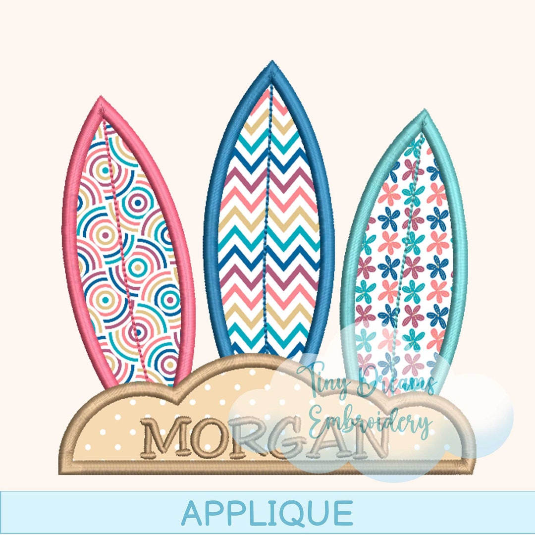 Surf Applique Digital Machine Embroidery Design Monogram Sandy Beach ...
