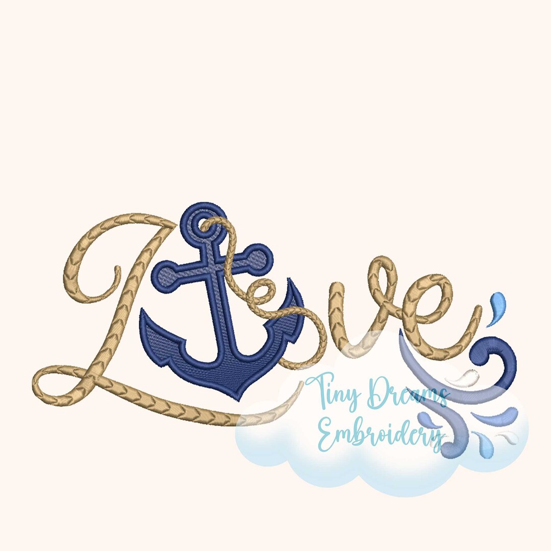 Love Anchor Embroidery Design: Nautical Valentine (digital Download) - Etsy
