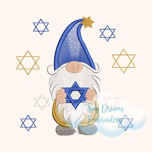 Hanukkah Gnome Digital Embroidery Machine Design Bar Mitzvah Gnome ...
