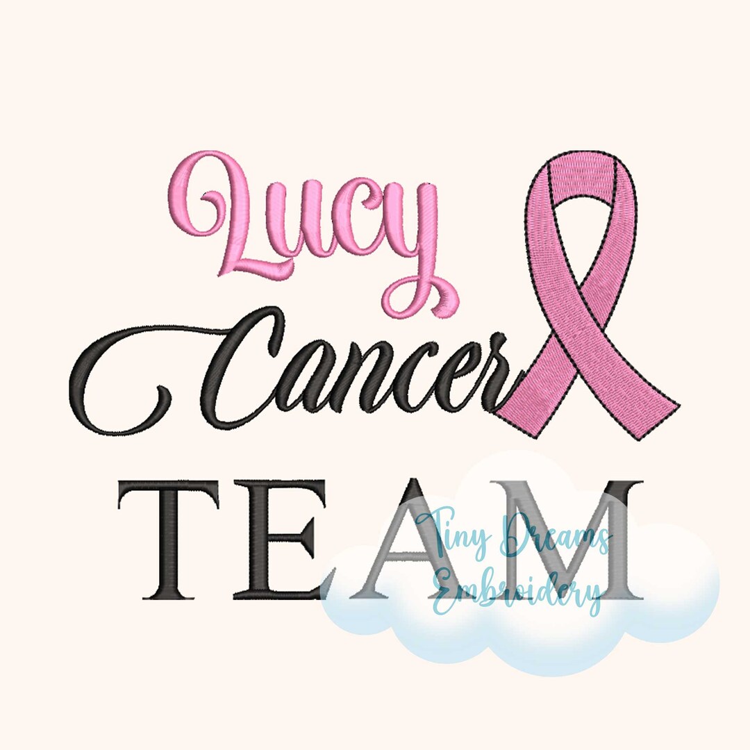 Cancer Team Digital Machine Embroidery Design Breast Cancer Custom Name ...