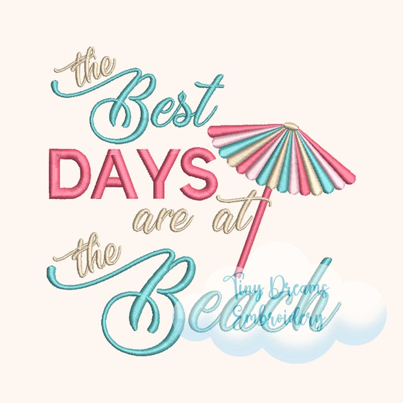 Beach Embroidery Design: Summer Ocean Scene (digital Download) - Etsy