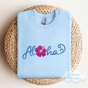 Aloha Digital Machine Embroidery Design Hawaiian Flower Design ...