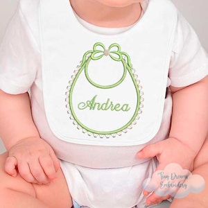 Baby Bib Digital Machine Embroidery Design Girl Custom Monogram Design ...