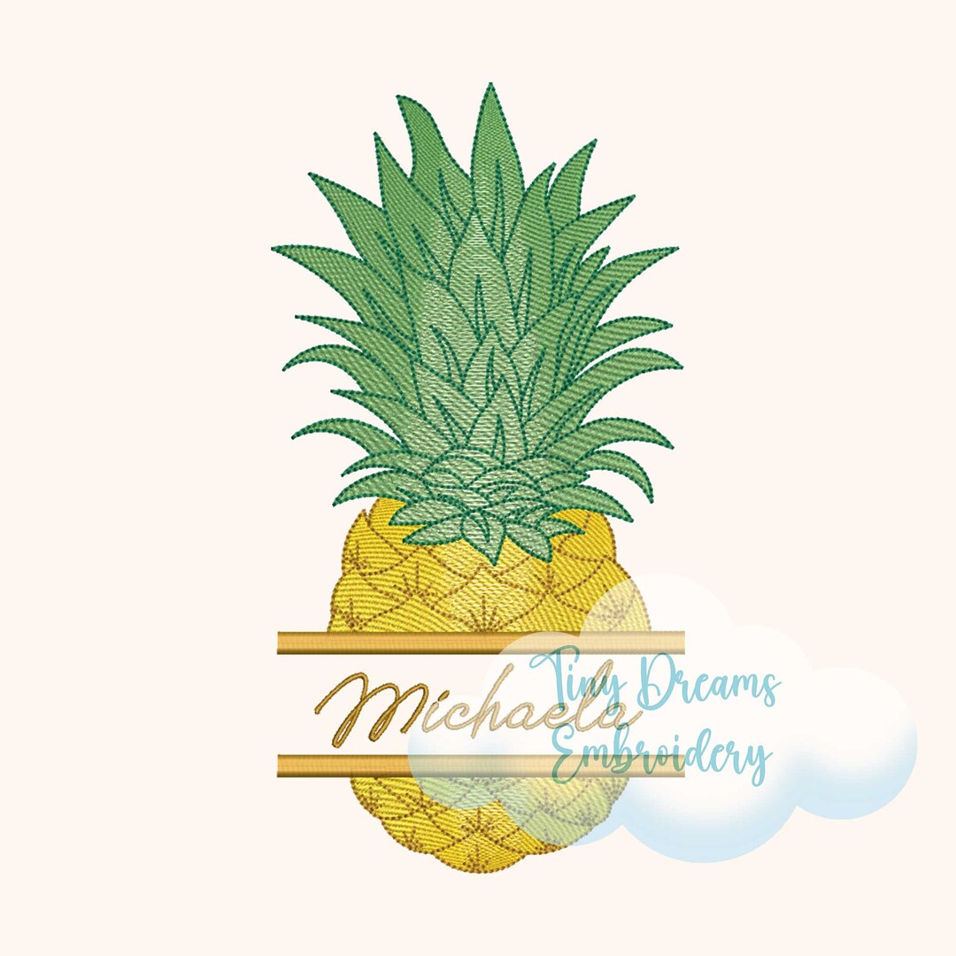 Pineapple Digital Machine Embroidery Design Custom Monogram Design ...