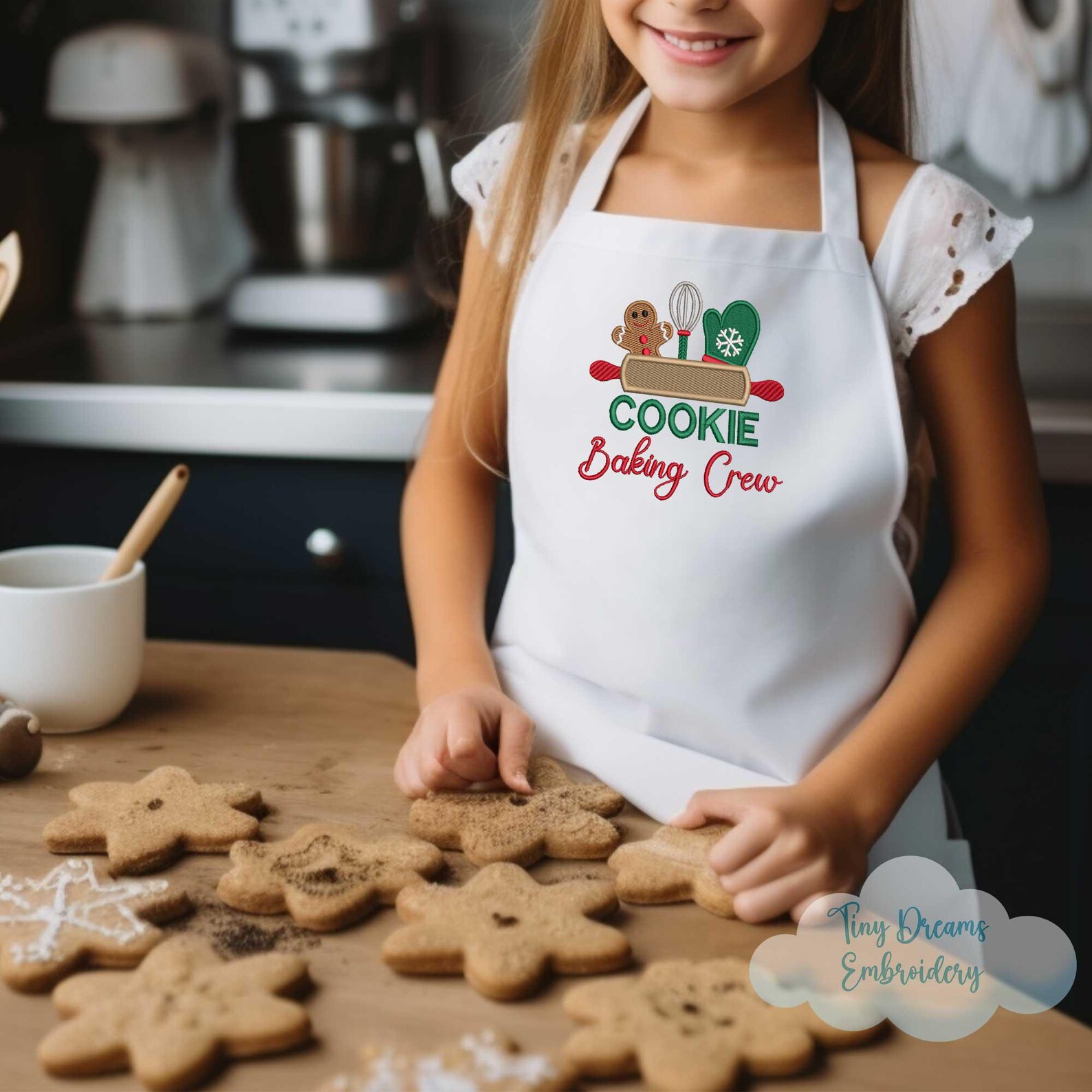 Christmas Cookie Crew Embroidery Design: Gingerbread Man, Whisk ...