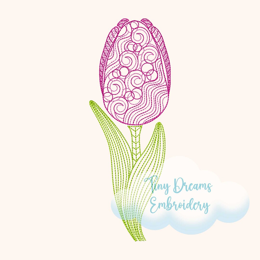Mandala Tulip Machine Embroidery Design, Floral Spring Outline, Nature ...