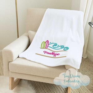 Surf Beach Digital Machine Embroidery Design Custom Monogram Summer ...