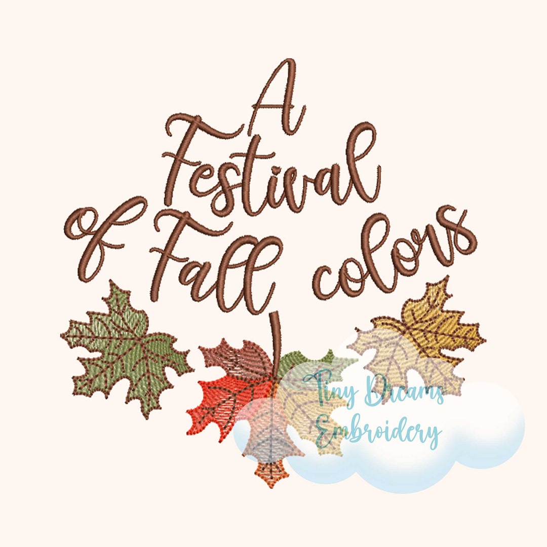 Fall Digital Machine Embroidery Design Fall Autumn Season Design ...