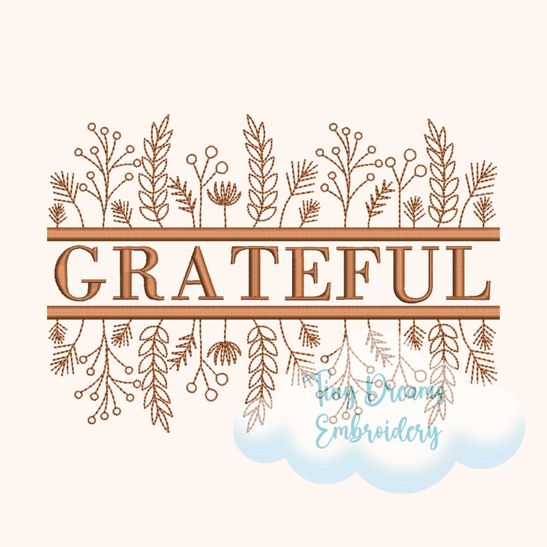 Grateful Fall Leaves Machine Embroidery Design (digital) - Etsy
