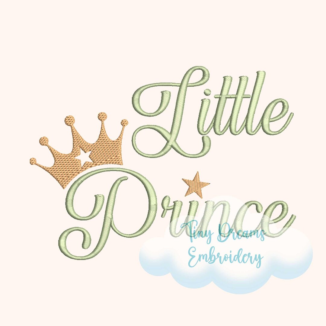 Little Prince Digital Machine Embroidery Design Prince Crown Embroidery ...